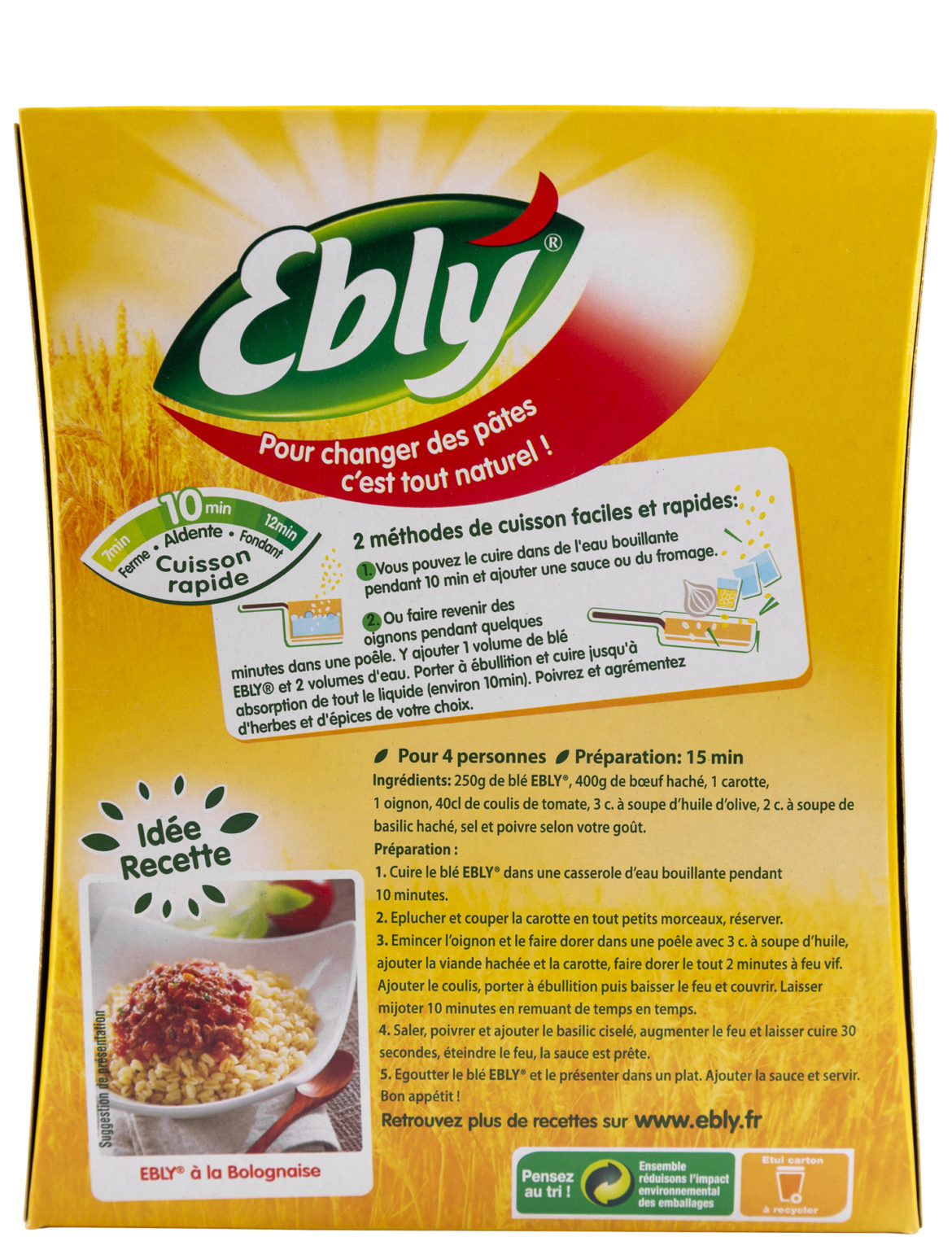 Ebly Pure Durum Wheat 500g · BonneBouffe