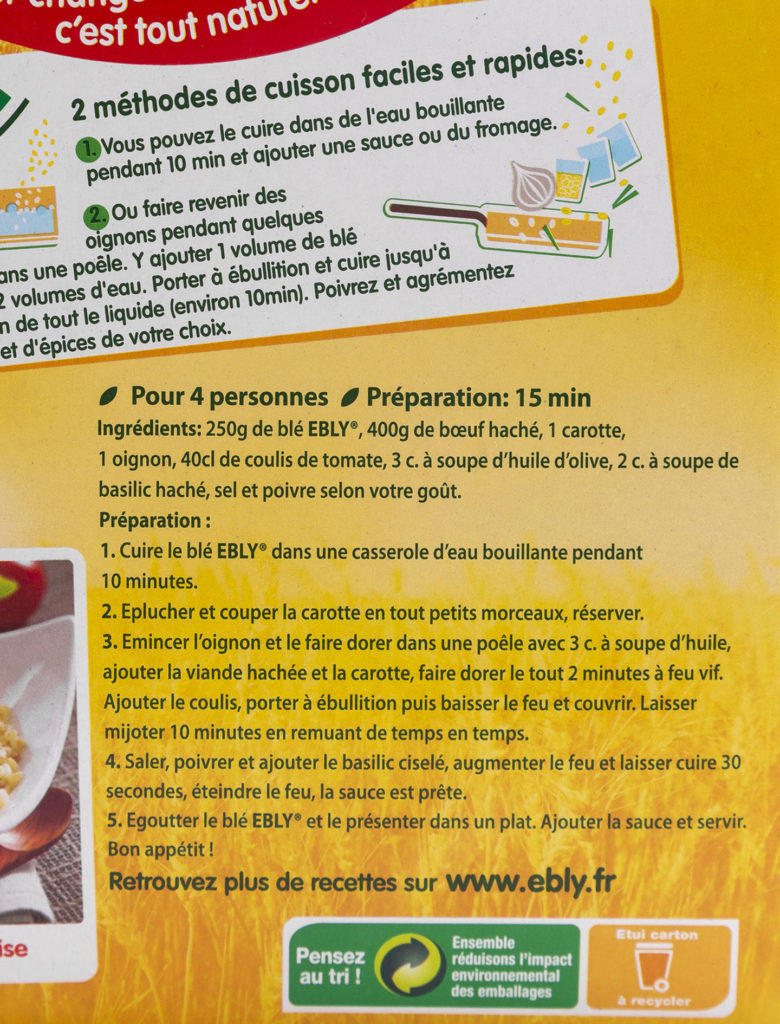 Ebly Pure Durum Wheat 500g · BonneBouffe