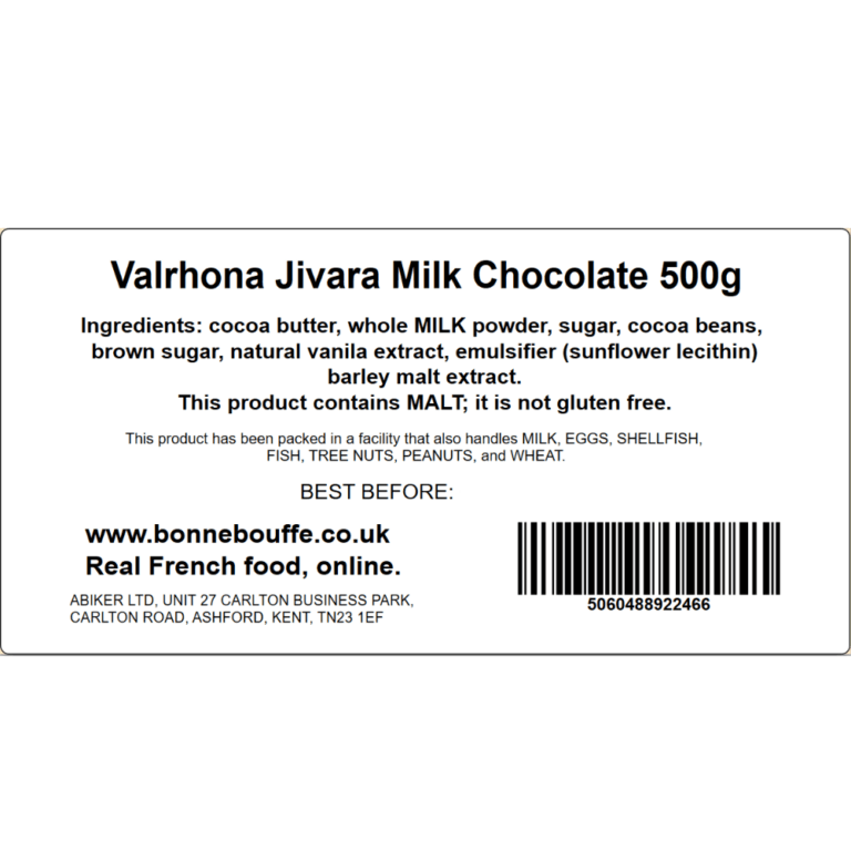 Valrhona Jivara 40% Milk Chocolate 500g · BonneBouffe